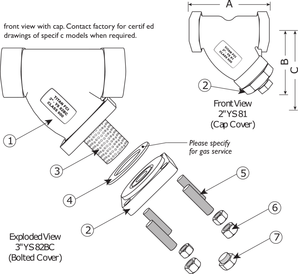 Screwed and Socket Weld End SS and CS Class 600 Y-Strainer Series YS81 ...