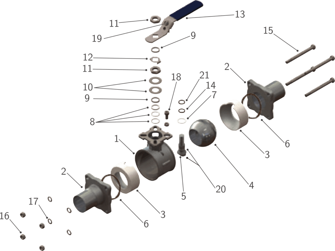 Extended-End Sanitary Ball Valves - EA-33NF-EXT - Accurate Valve Automation