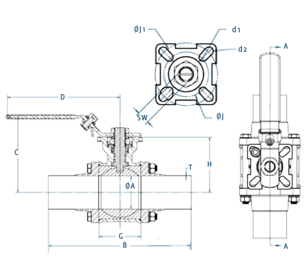 Extended-End Sanitary Ball Valves - EA-33NF-EXT - Accurate Valve Automation