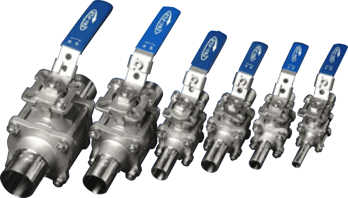 Extended-End Sanitary Ball Valves - EA-33NF-EXT - Accurate Valve Automation