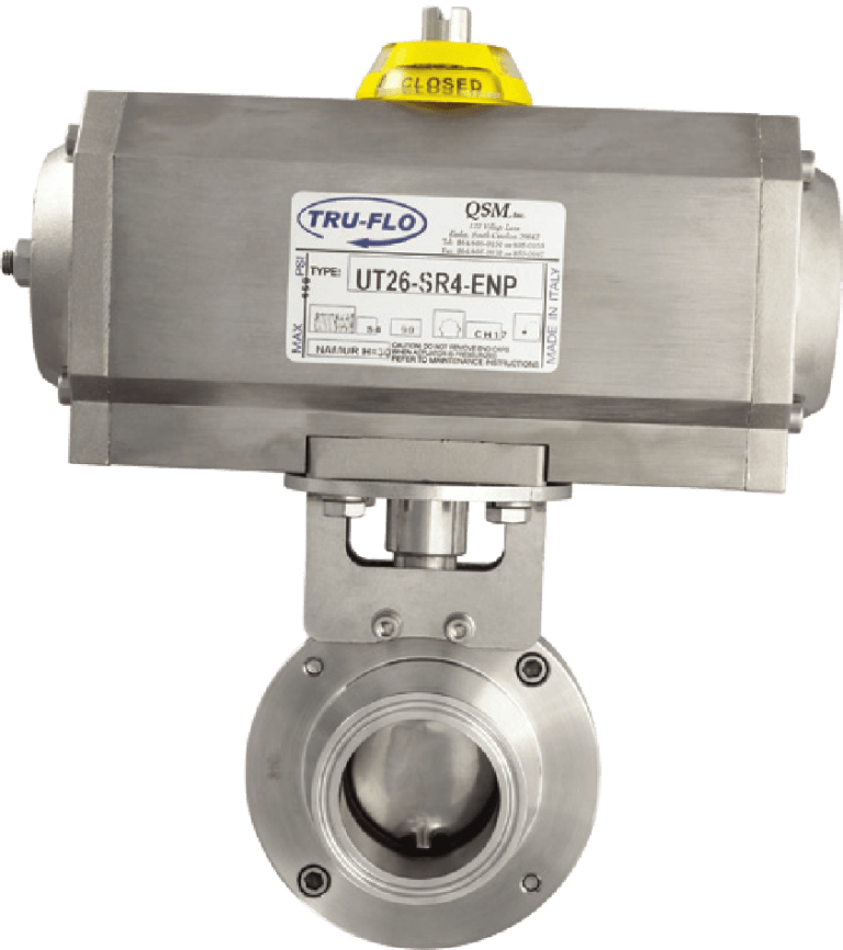 Sanitary Butterfly Valve - Actuated or Manual - W-BFY-316L - Accurate Valve Automation